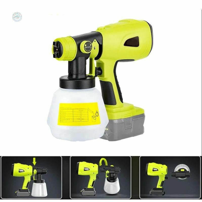 Беспроводной краскопульт RYOBI 18 В, 200 Вт, 800 мл, электрический аэрограф с тремя формами струи для покраски мебели, дверей и стен
