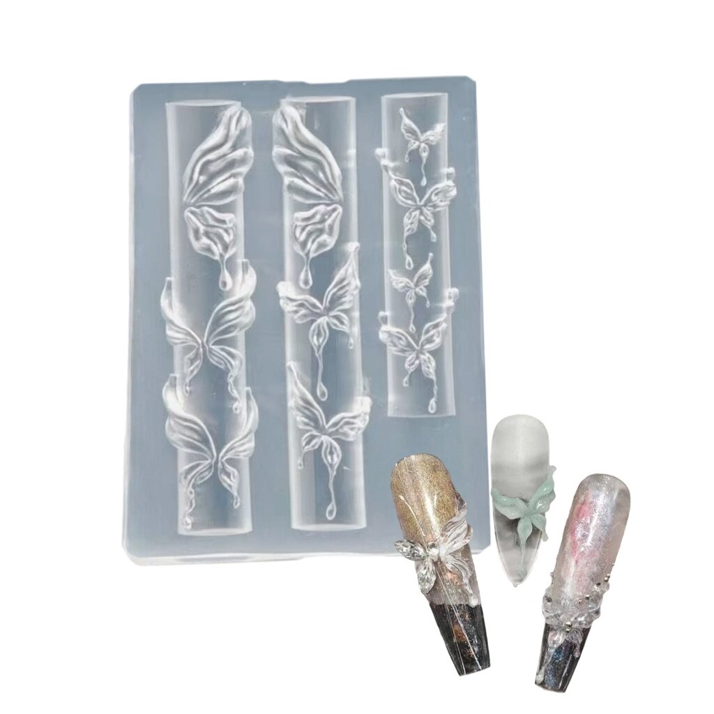 Силиконовая Форма Для Ногтей Ice Crystal Butterfly С Высокой Проницаемостью
