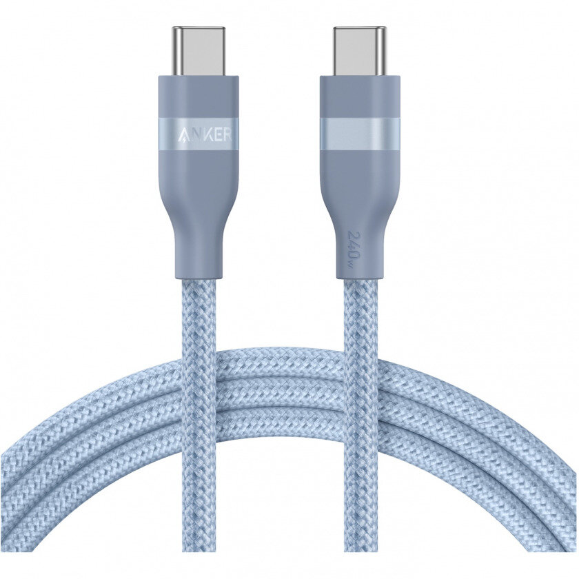 Кабель Anker Upcycled-Braided Cable 240W USB-C to USB-C 90 см. Blue синий A82E2631