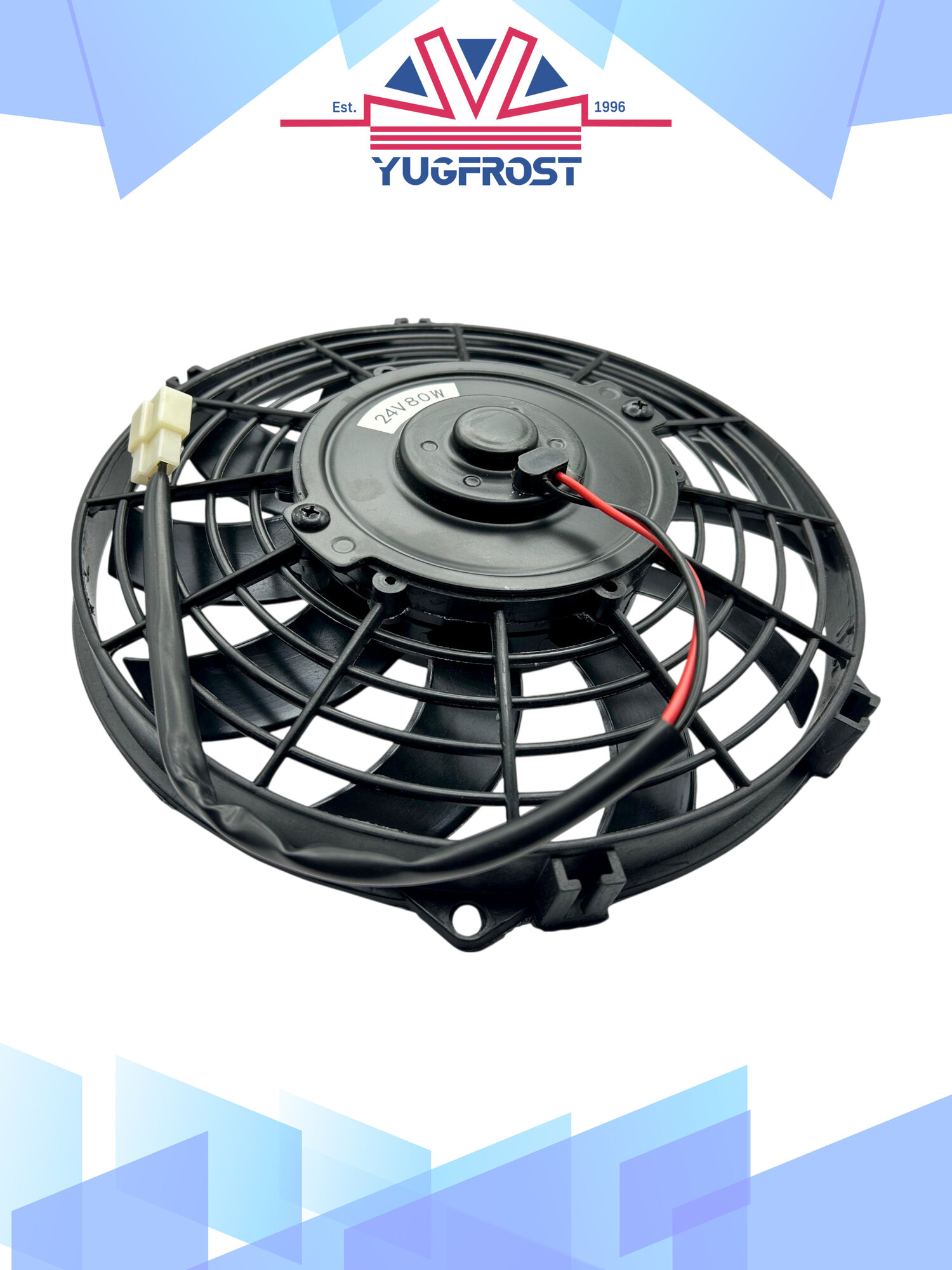 Вентилятор 9" 24V 80W (Pull/всас.) изогнутые лопасти. Pokka