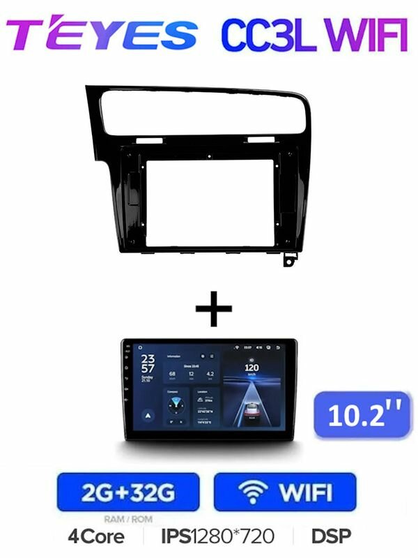 Магнитола Teyes CC3L WiFi 2/32 Gb 10 для Volkswagen Golf 7 2012-2020 F2 2 din