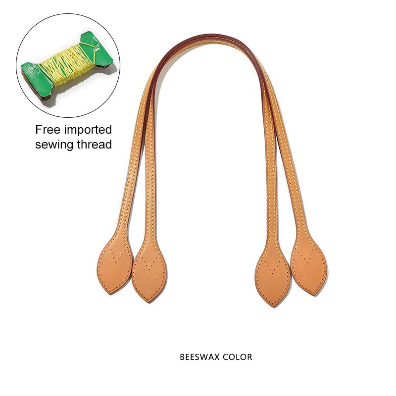 60 см кожаный ремень растительного дубления, лямки из натуральной кожи, замена ремня для женской сумки, сумки, ручки рюкзака 1 pair, BEESWAX