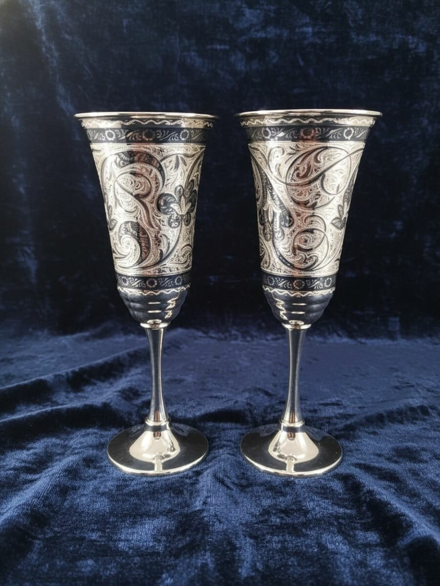 Набор фужеров из серебра 875 пробы. Ф037/2