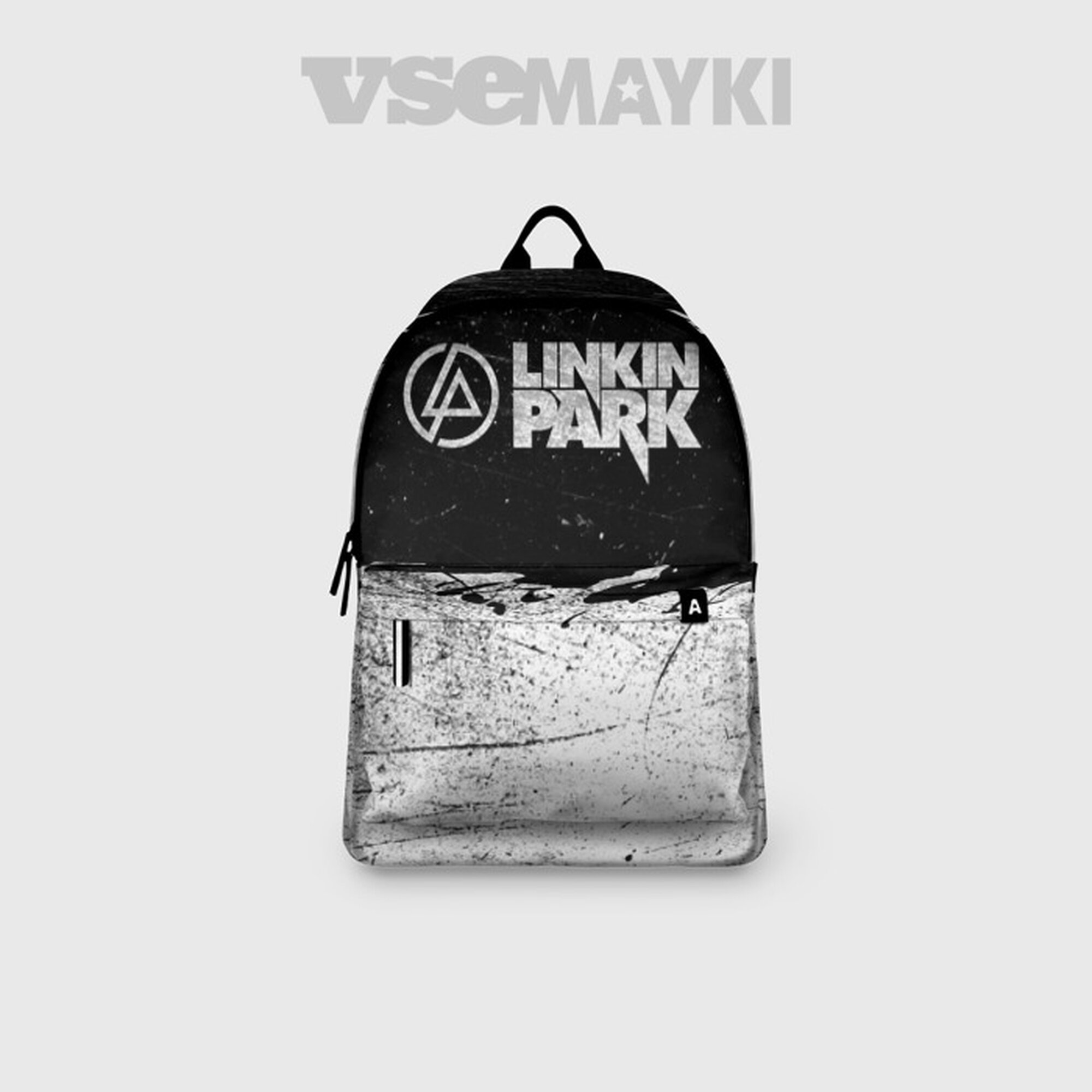 Рюкзак с принтом Линкин Парк Лого Рок чб Linkin Park Rock, One size, белый
