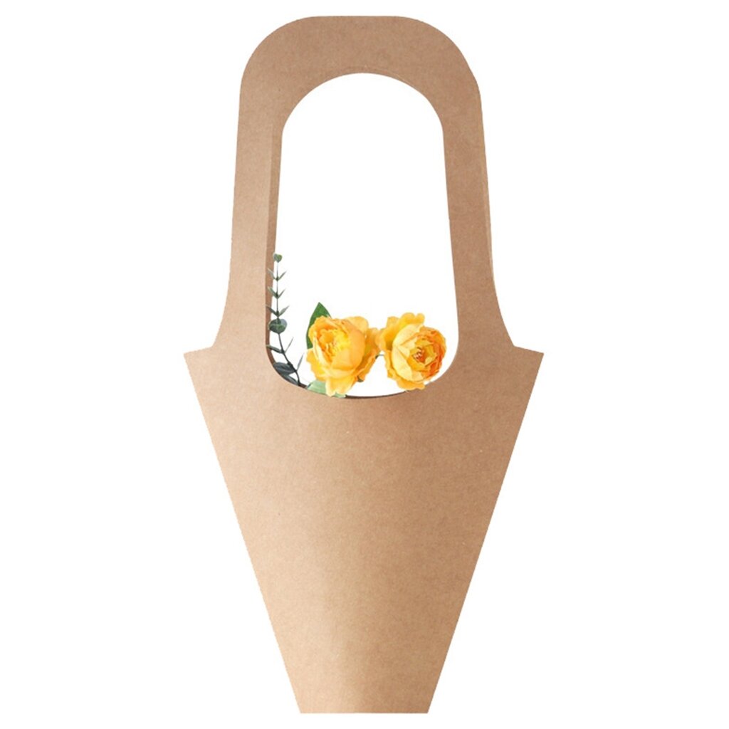 Ручкой Крафт Бумага Цветок Упаковка Сумка Сумочка Для Упаковки Подарка