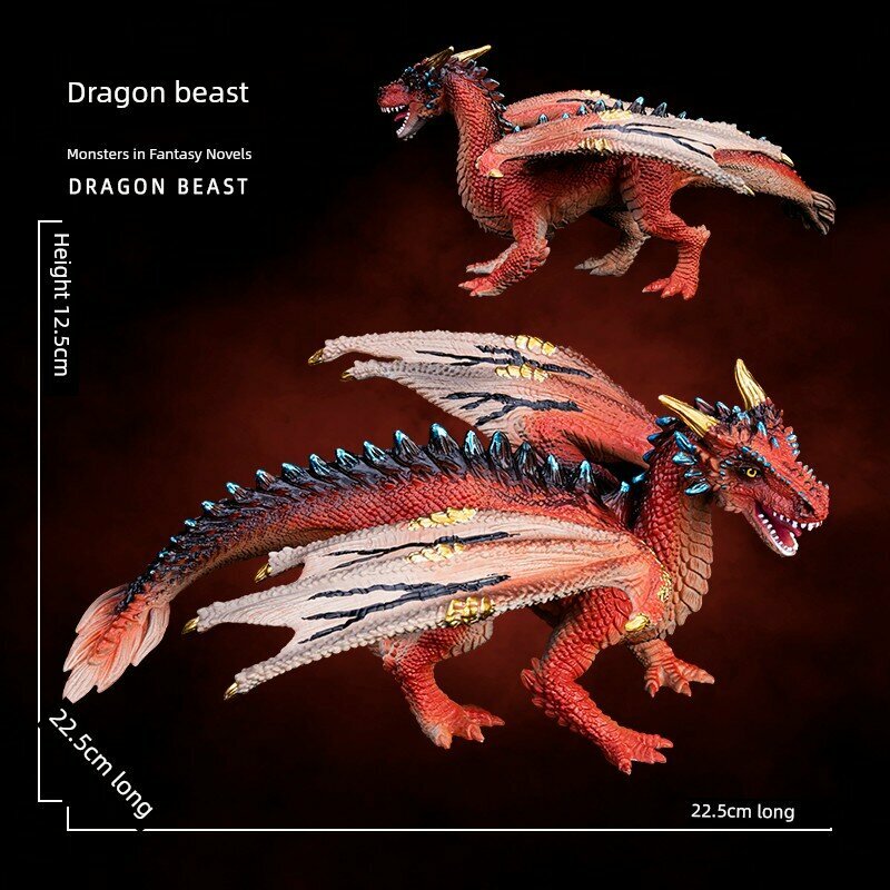 Модель мифического животного: Золотой Дракон-Кимера, имитация монстра, игрушка-украшение для детей Дракон-Зверь