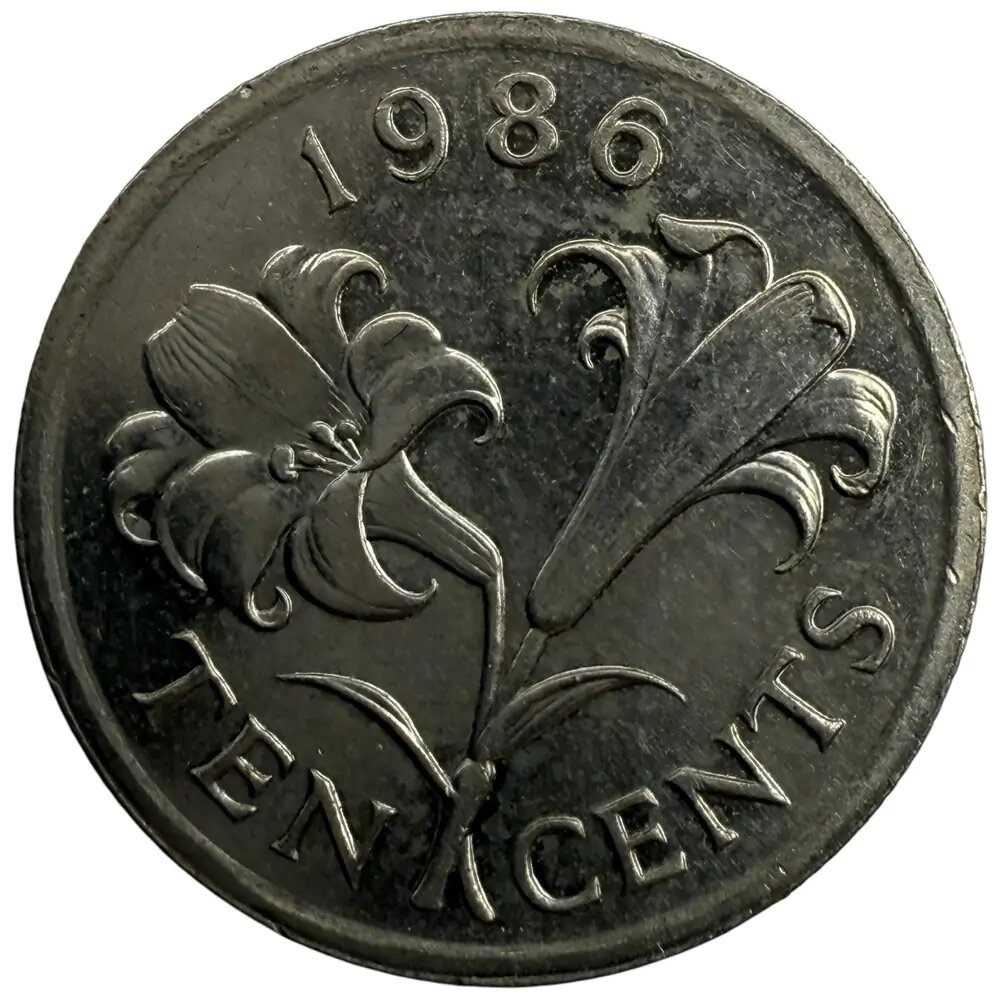 Бермудские острова (Бермуды) 10 центов 1986 г.