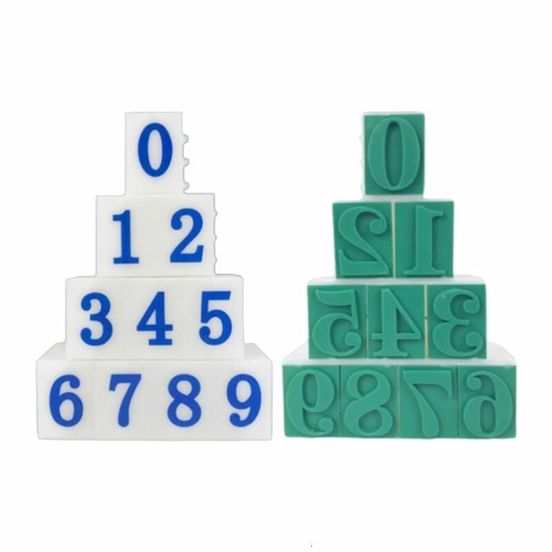 Цифровые штампы 0-9, - Стиль D