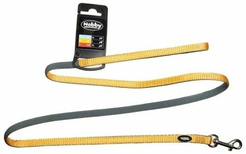 Nobby Поводок для собак Classic Preno, длина 120 см, ширина 15-20 мм, нейлон, оранжевый, серый
