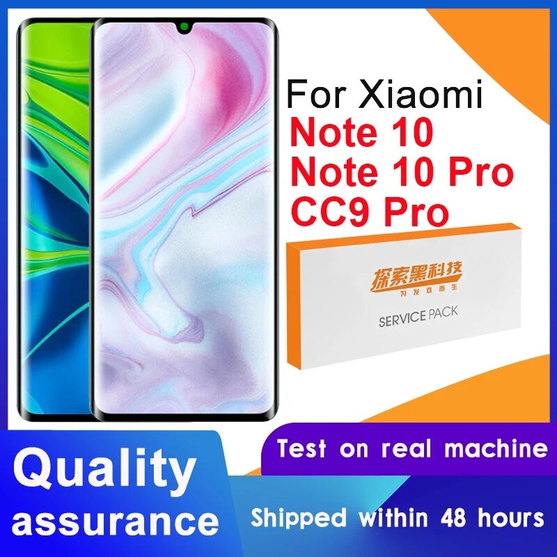 ЖК-дисплей 6,47 дюйма AMOLED для Xiaomi Mi CC9 Pro, ЖК-дисплей для Mi Note 10, сенсорный экран, дигитайзер для Mi Note 10 Pro, ЖК-дисплей, запасные части 10Pro Green Frame
