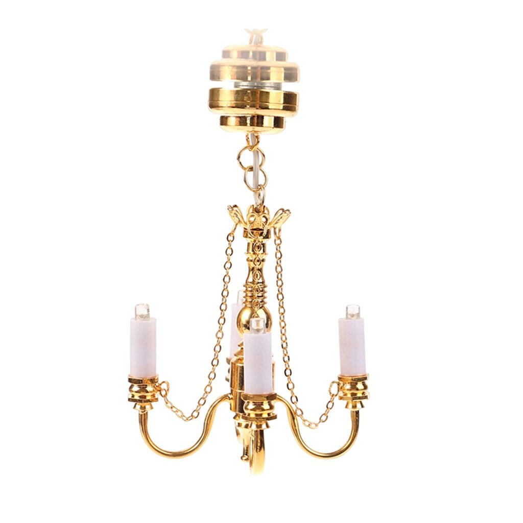 Реалистичная Модель Люстры для Кукольных Домиков, Потолочный Светильник для Спальни, Реквизит для Фотосъемки