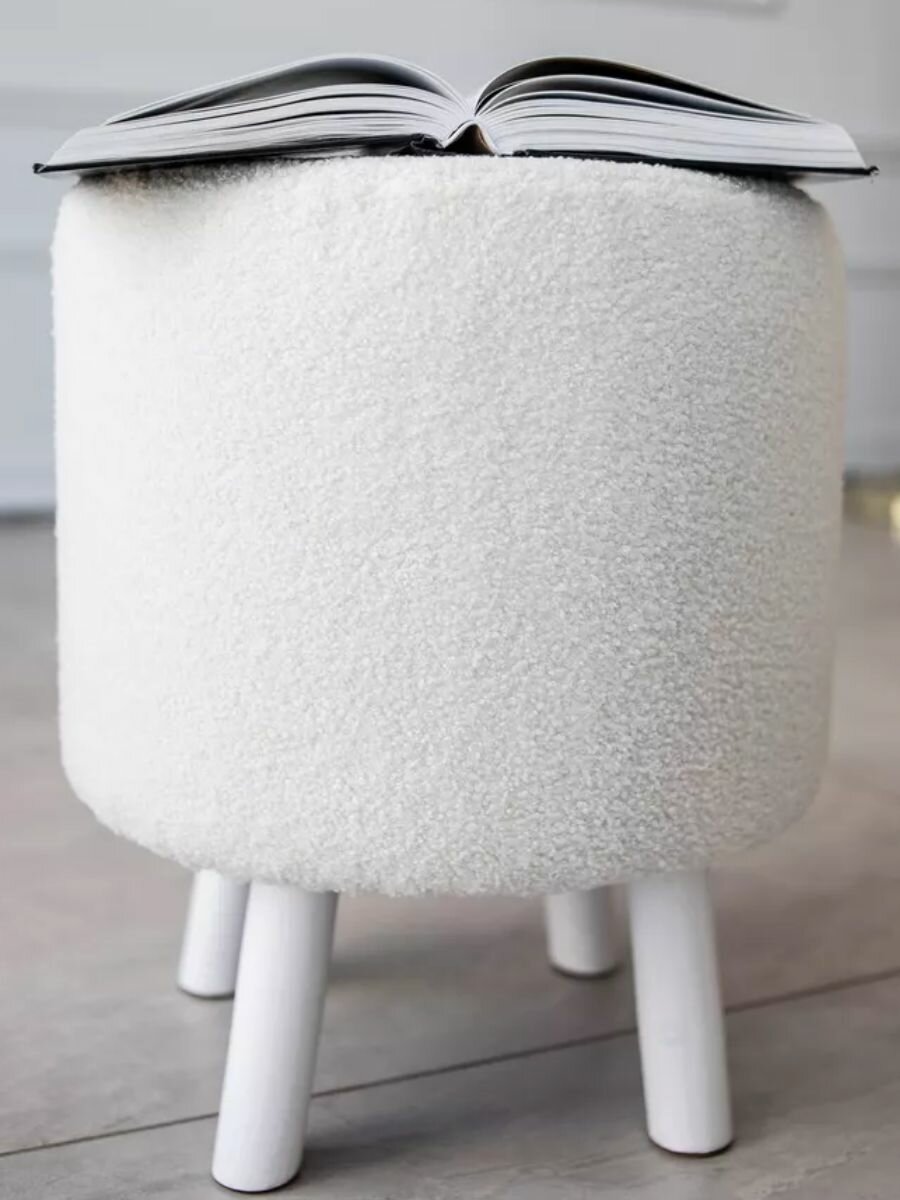 Пуфик в прихожую со съемным чехлом букле