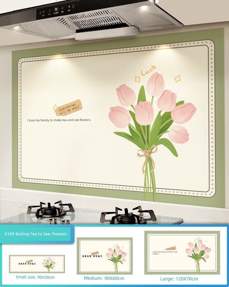 Кухонные маслостойкие наклейки для шкафов, плит, вытяжек, настенные наклейки, обои, водонепроницаемые, огнеупорные,