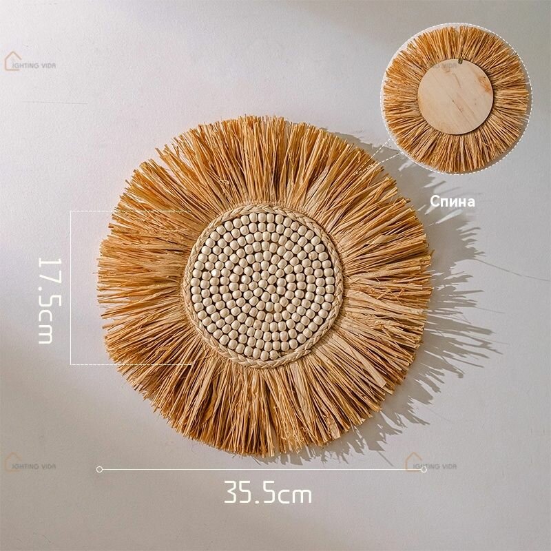 Соломенное украшение стен ручной работы в стиле Ваби-саби, I