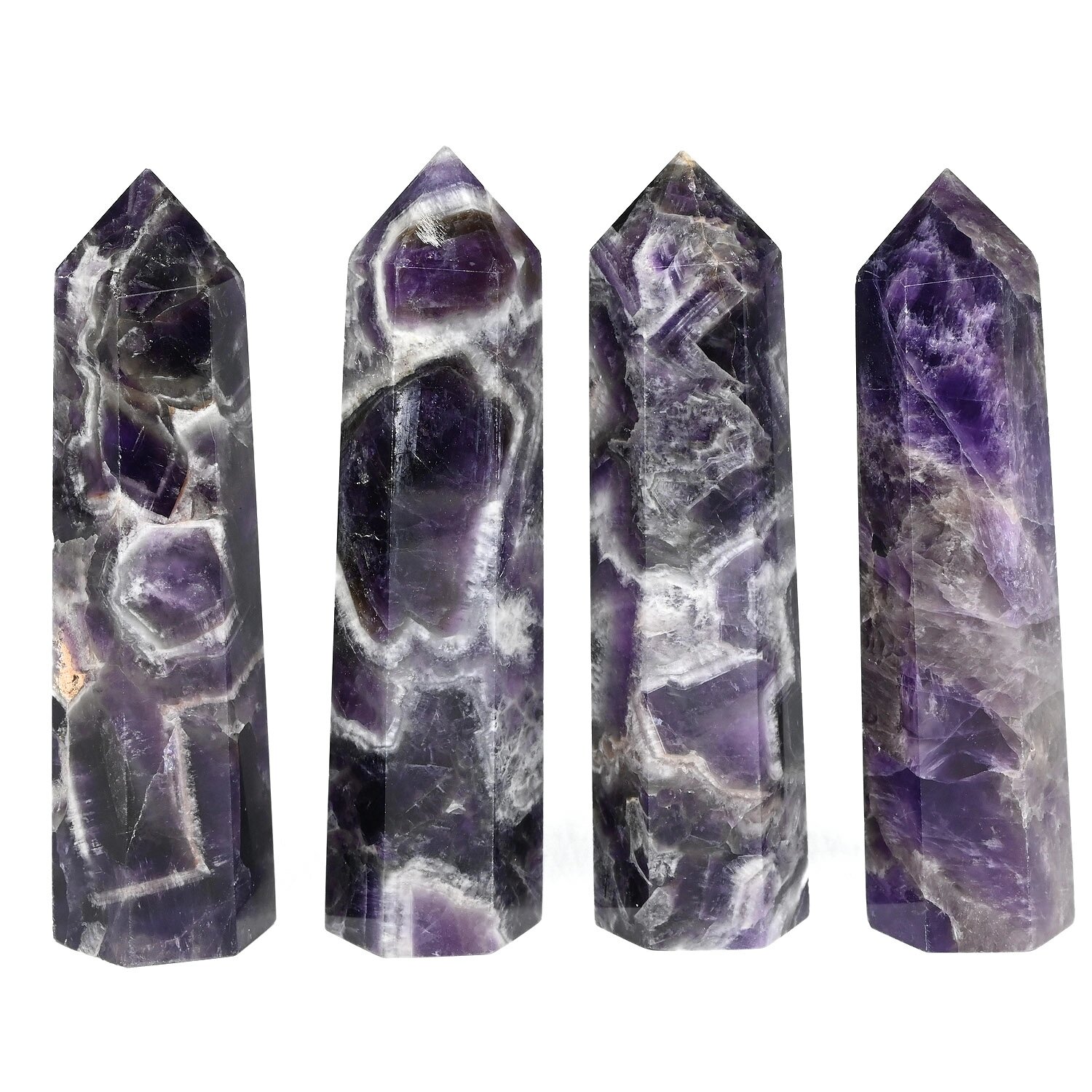 Кристалл из аметиста шевронного "Карандаш" 23*23*90мм .