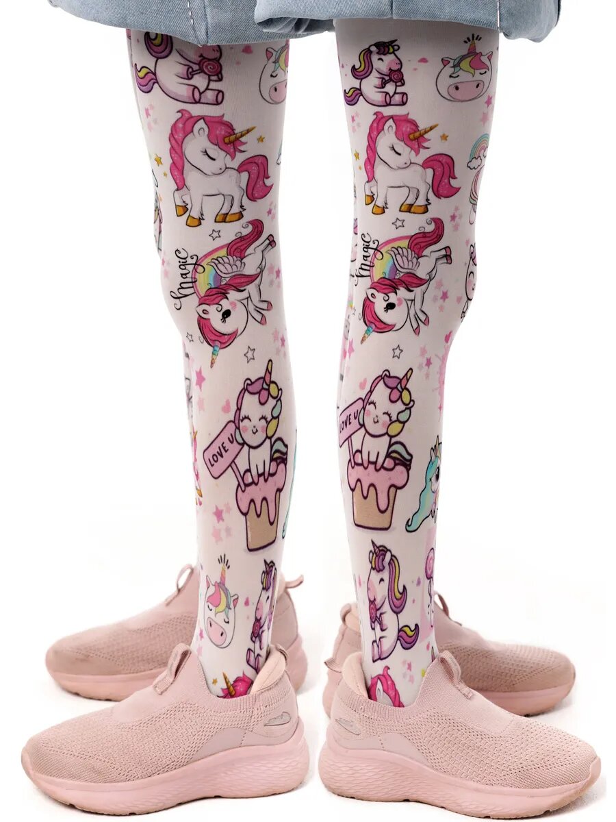 Колготки TTights, 50 den, размер 5-7 лет, белый, коричневый, черный, бежевый, синий — фото 1