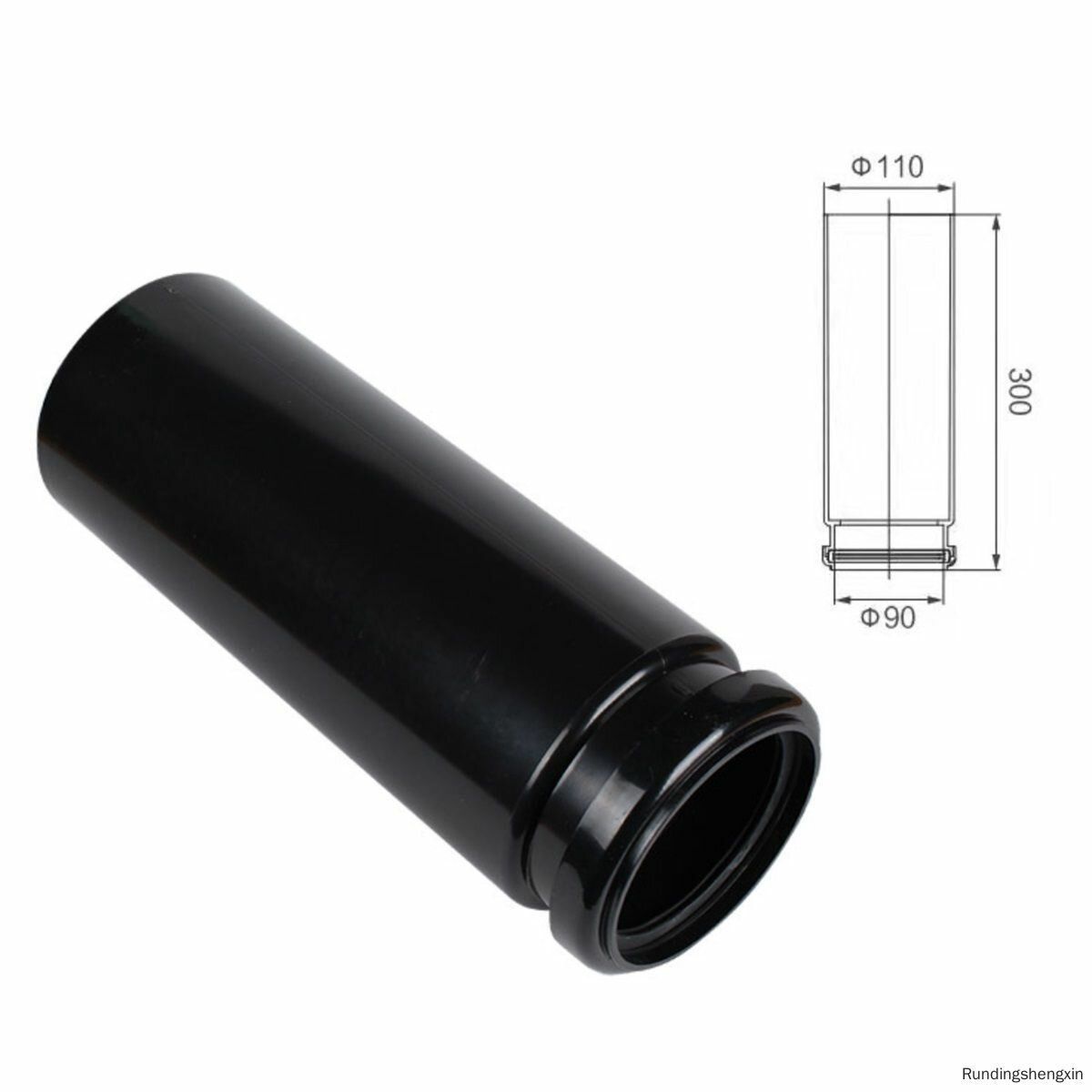 Соединительный патрубок с раструбом PE, для подвесного унитаза 110 на 90