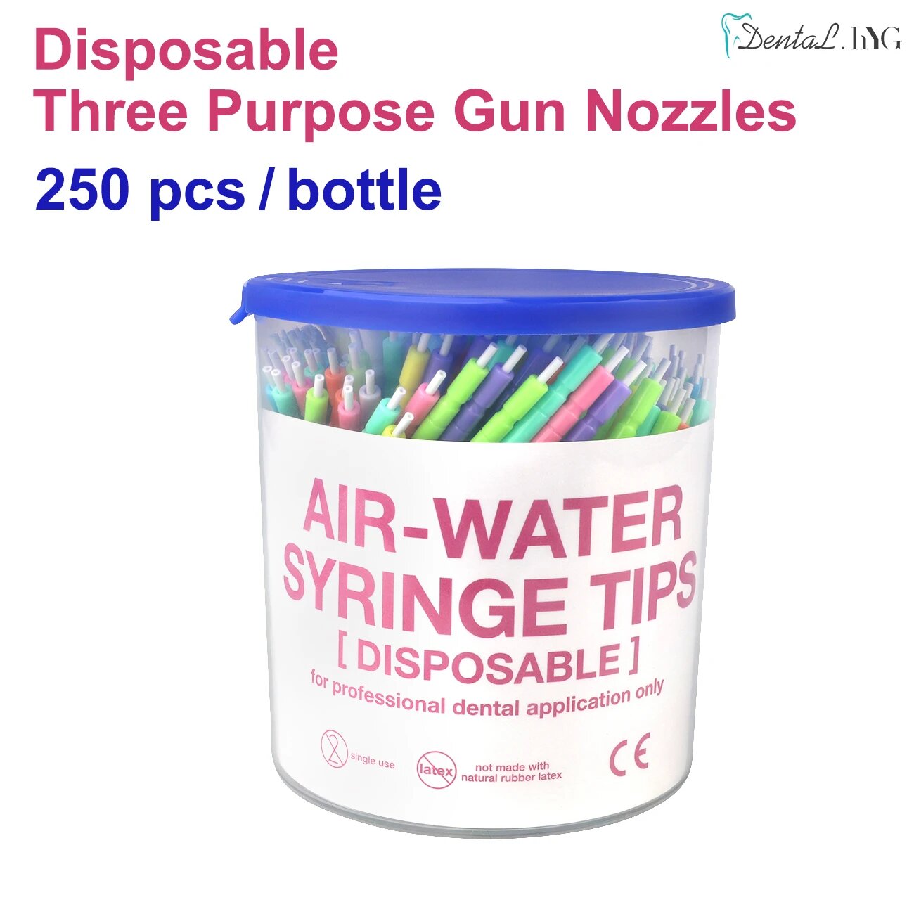 Стоматологический трехходовой шприц HARBOR DENT серебристый 1bottle 250pcs