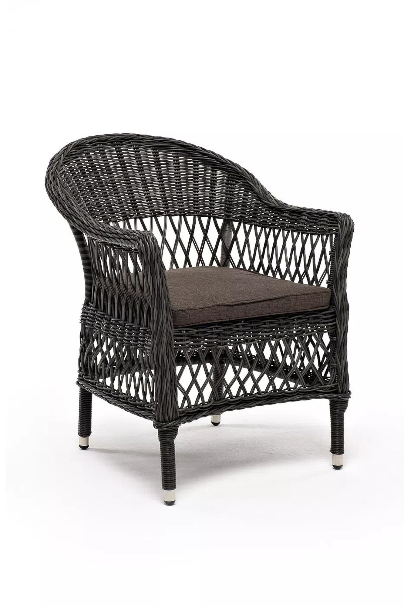"Сицилия" плетеный стул из искусственного ротанга, цвет графит, 590×640×820