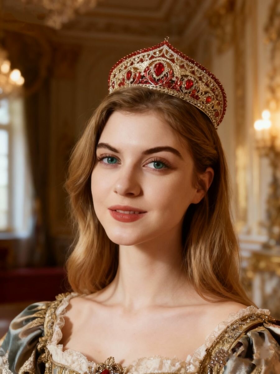 Банкетная корона, хрустальная корона в стиле барокко, Красный кристалл