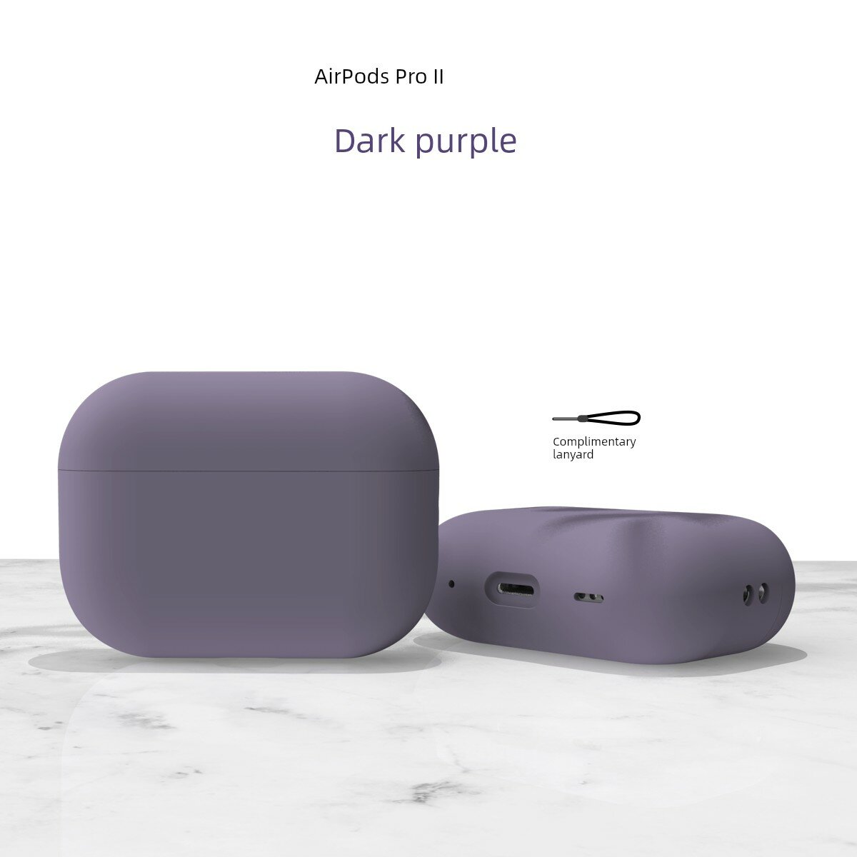 Фиолетовый чехол для AirPods Pro 2 от Apple - защитный чехол, подходит для AirPods Pro 2 (2-е поколение)