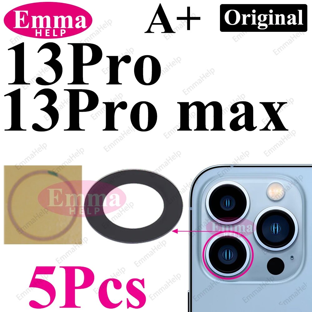 5 стекол для камеры iPhone 13 Pro/Max, цвет: Ori 13P 13PM bottom