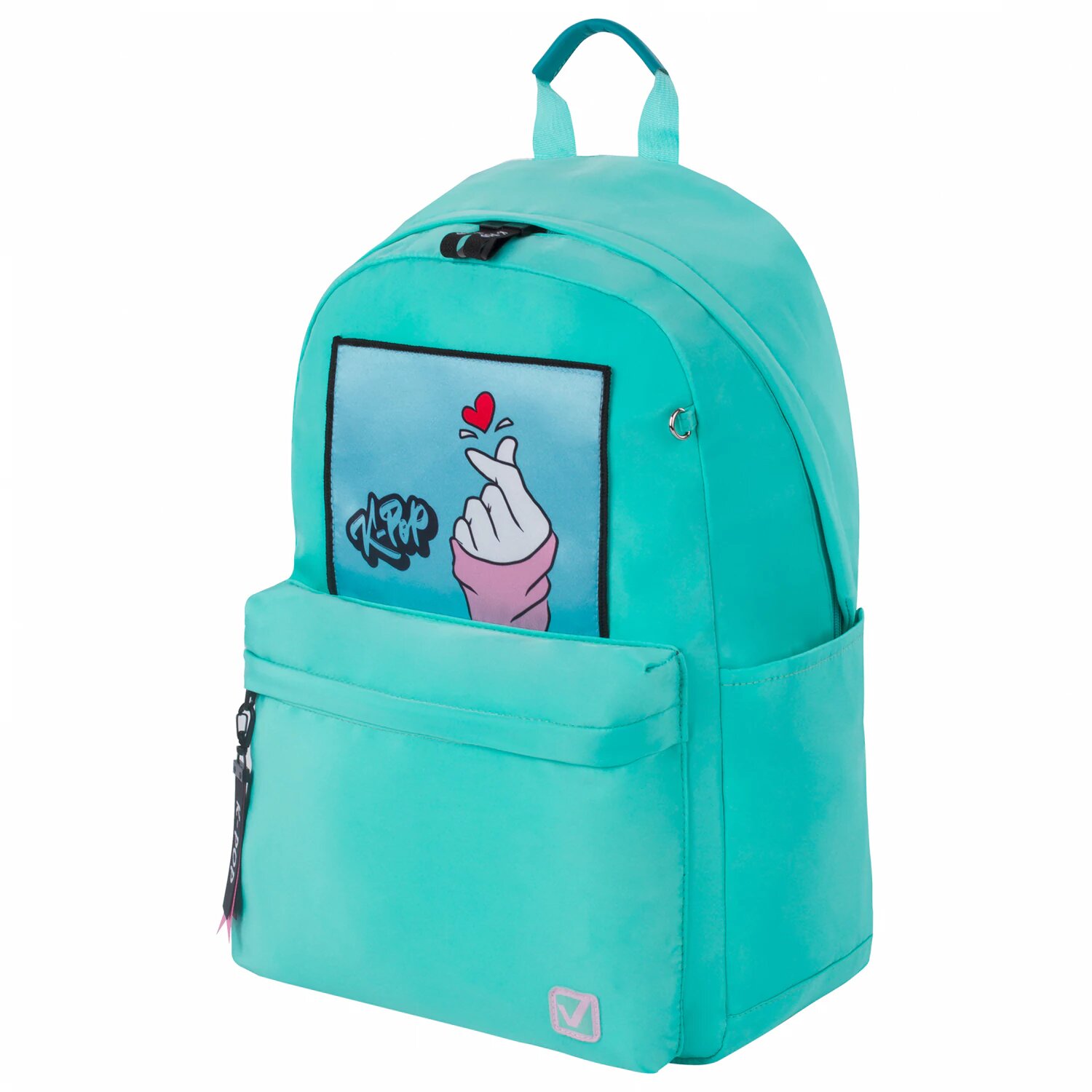 Рюкзак BRAUBERG FASHION CITY универсальный, карман-антивор, "K-pop", бирюзовый, 443116 см, 229966
