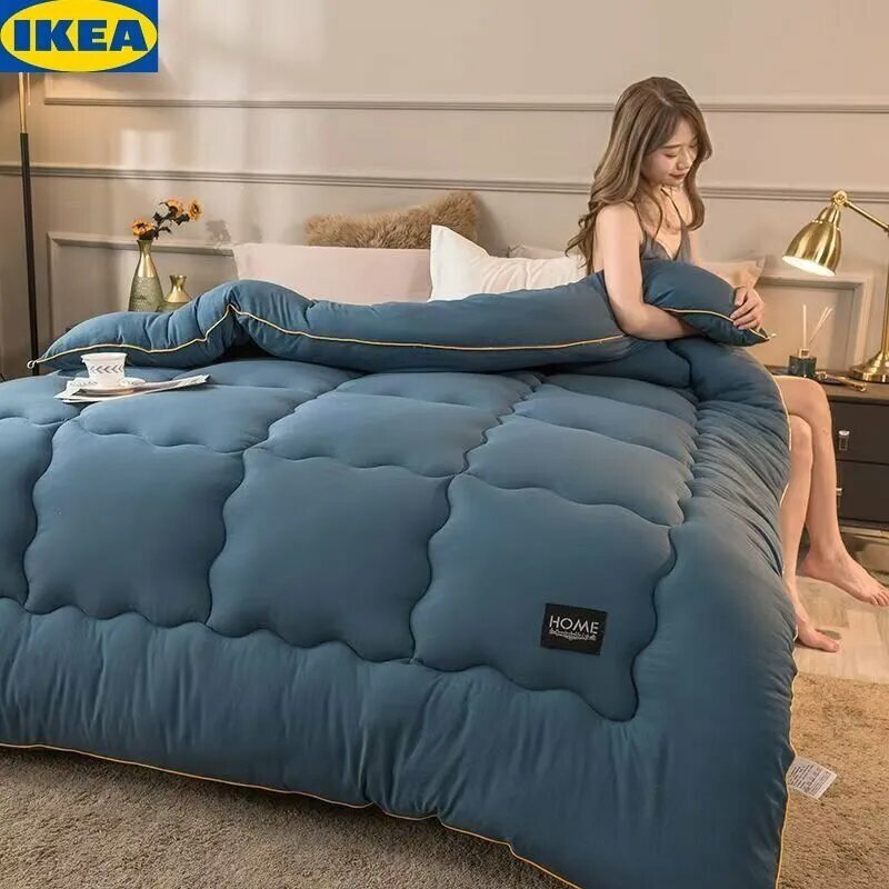 Одеяло Двуспальный 200x230 см, Зимнее, с наполнителем Шелковое волокно, комплект из 1 шт