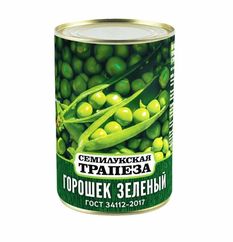 Семилукская трапеза горошек консервированный 400 г, 6 штук