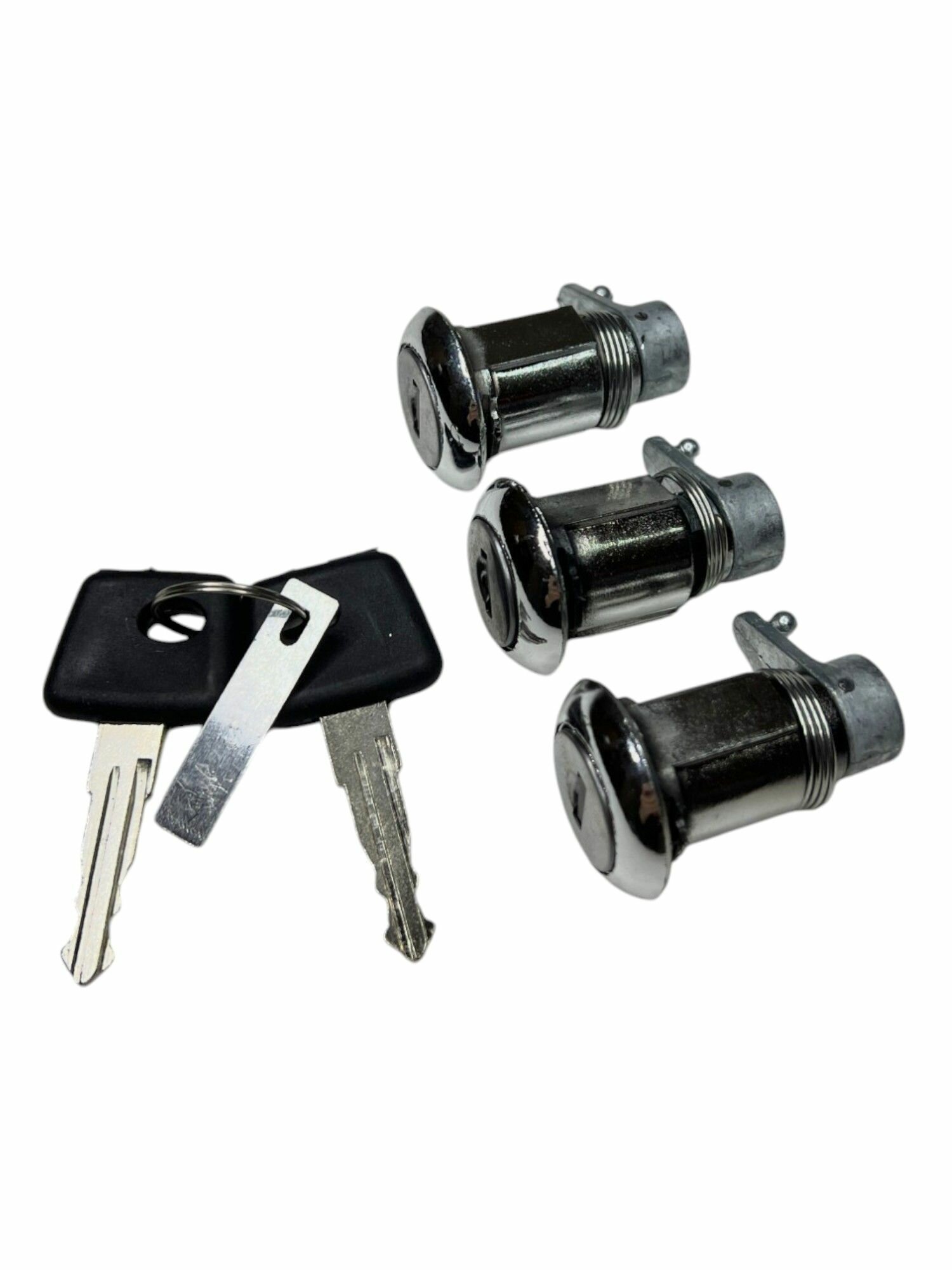 Личинки замка двери Газель NEXT (3 личинки, 2 ключа, хром