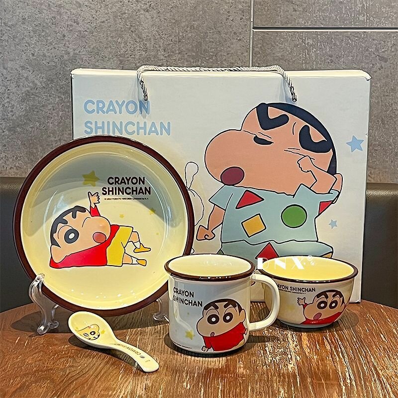 Посуда керамическая "Крейон Шин-чан" Набор посуды для супа и риса в подарочной коробке для новоселья и подарка