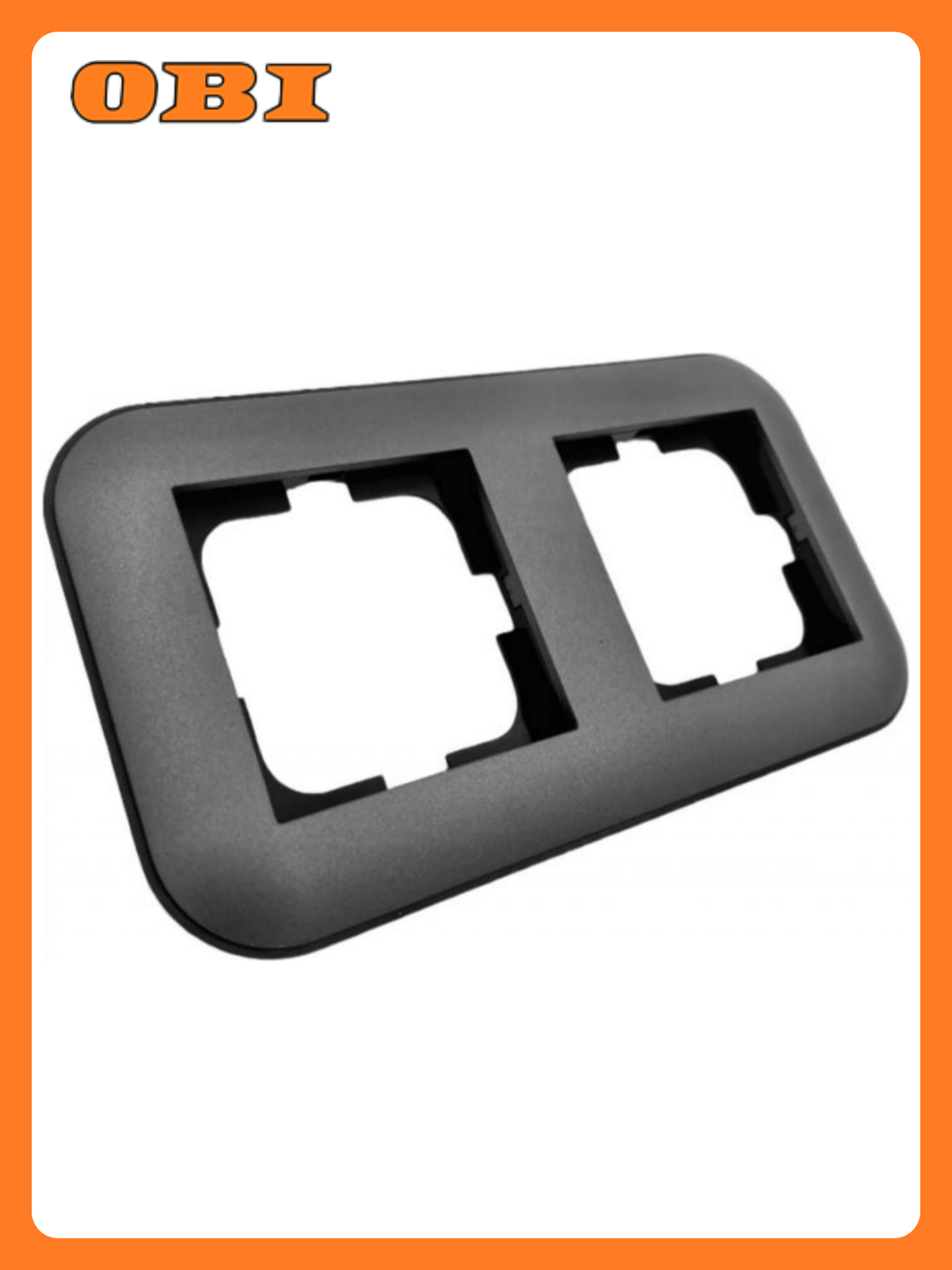 Рамка OVIVO LOFT, двойная, дымчатый/чёрный, для скрытого монтажа, ABS-пластик