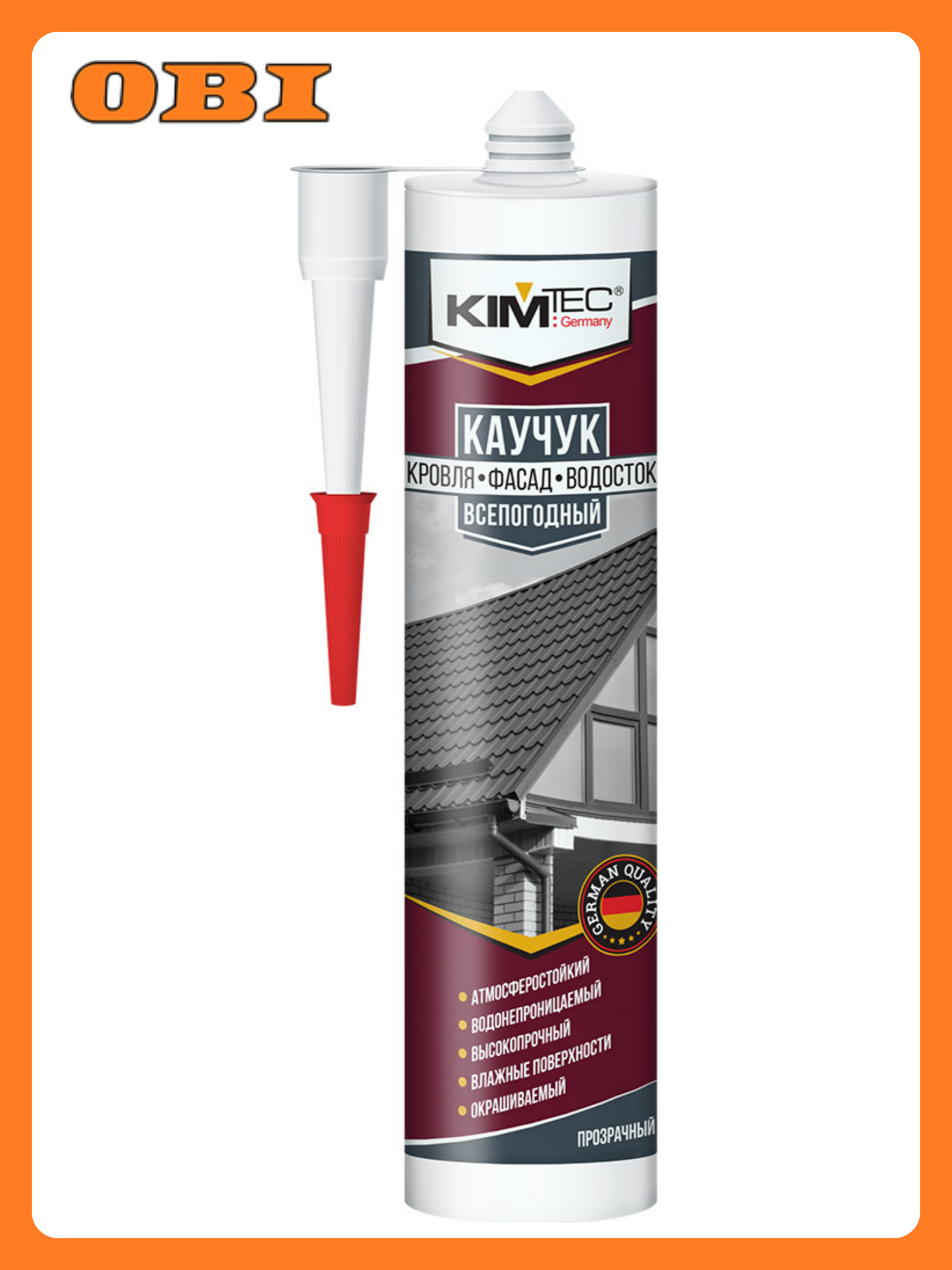 Герметик каучуковый «KIM TEC», "Кровля, фасад, водосток", прозрачный, 280 мл