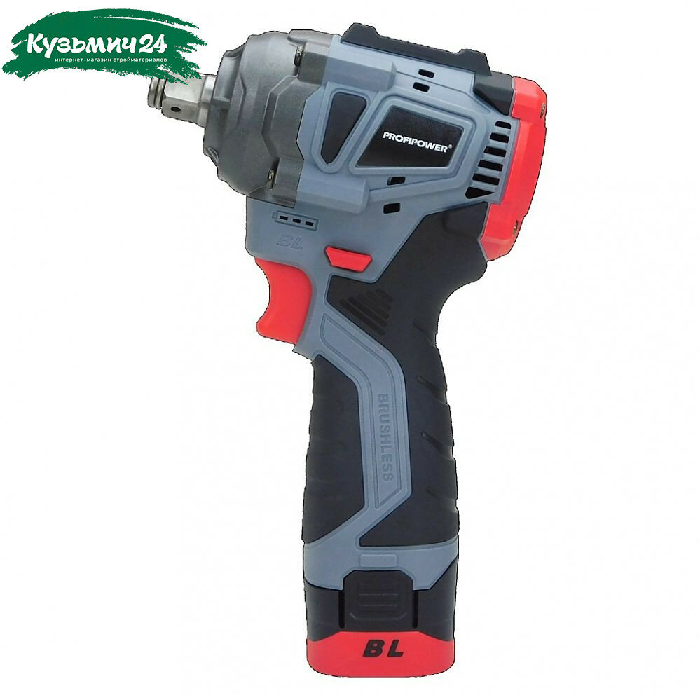 Гайковерт аккумуляторный Profipower BL-163, бесщеточный, 16 В, 260 Hм, 2 акк. х 2.0 Ah+з. у.