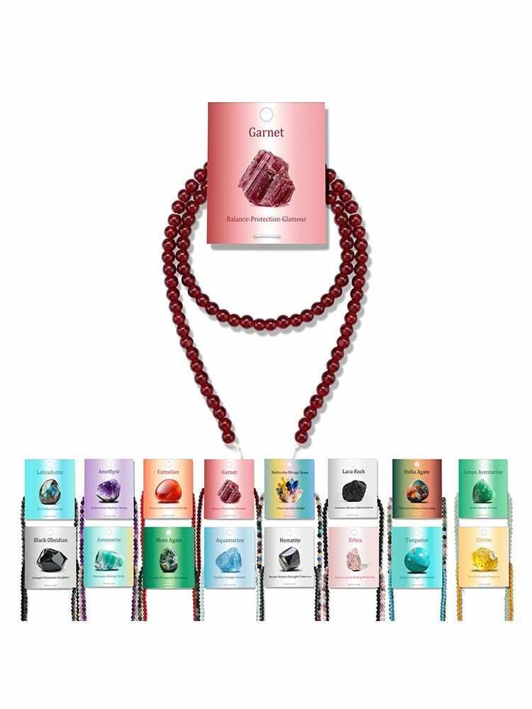 Бусины из натуральных камней,4 мм гранат, около 90 шт, для браслетов, бус, украшений