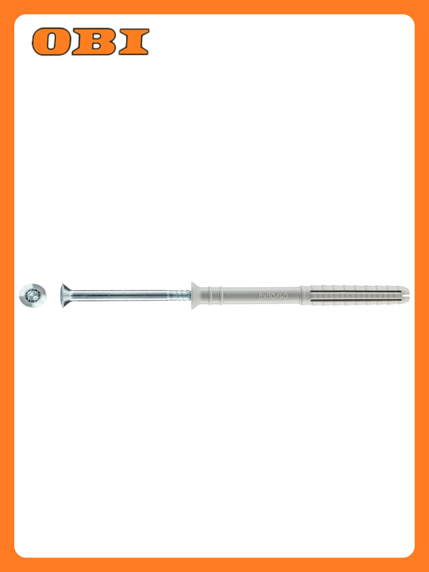 Дюбель-гвоздь Tecfi YZ потайная манжета нейлон 8x80 мм 30 шт