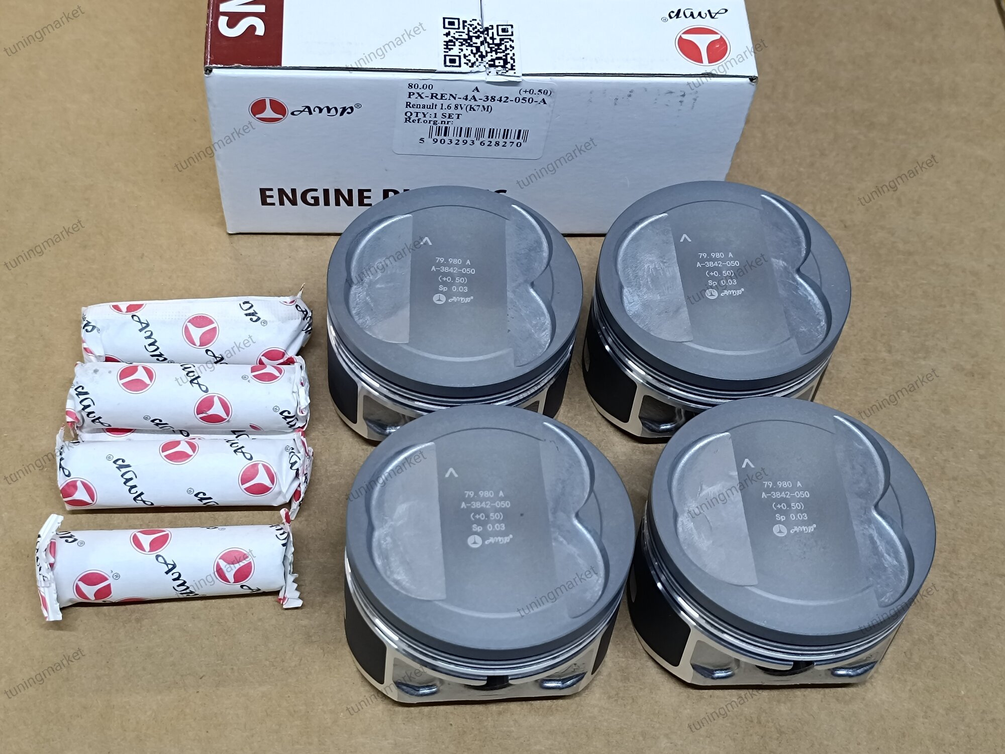 Поршни "без втыковые" 80.0 K4M Лада Ларгус/Renault 1.6/8v