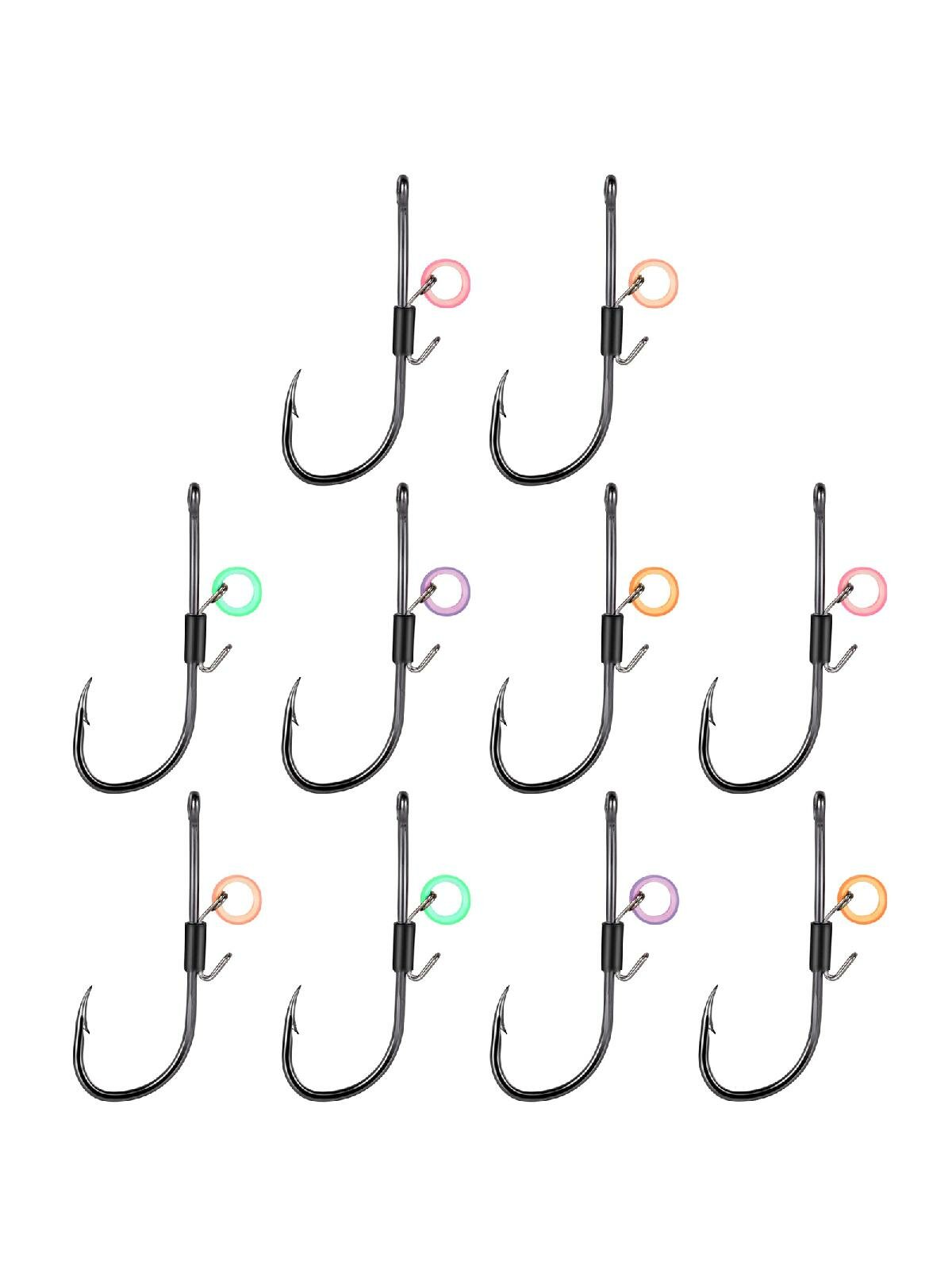 10шт длинный хвостовик колючей крюк мягкие червя Креветки Креветки крюк держатель крюк