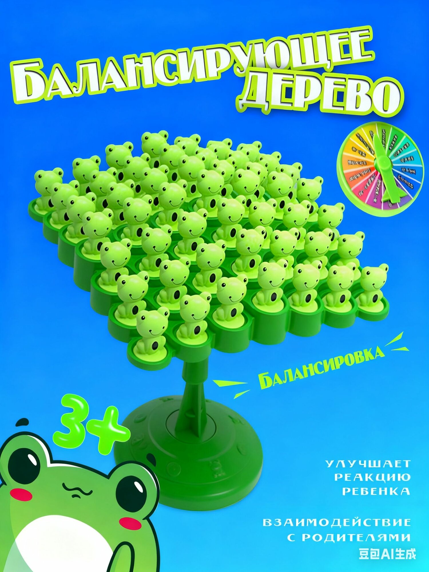 Детская игрушка, взаимодействие между родителями и детьми, развивающая игрушка балансир "Лягушка", милая форма лягушки- ХИТ!