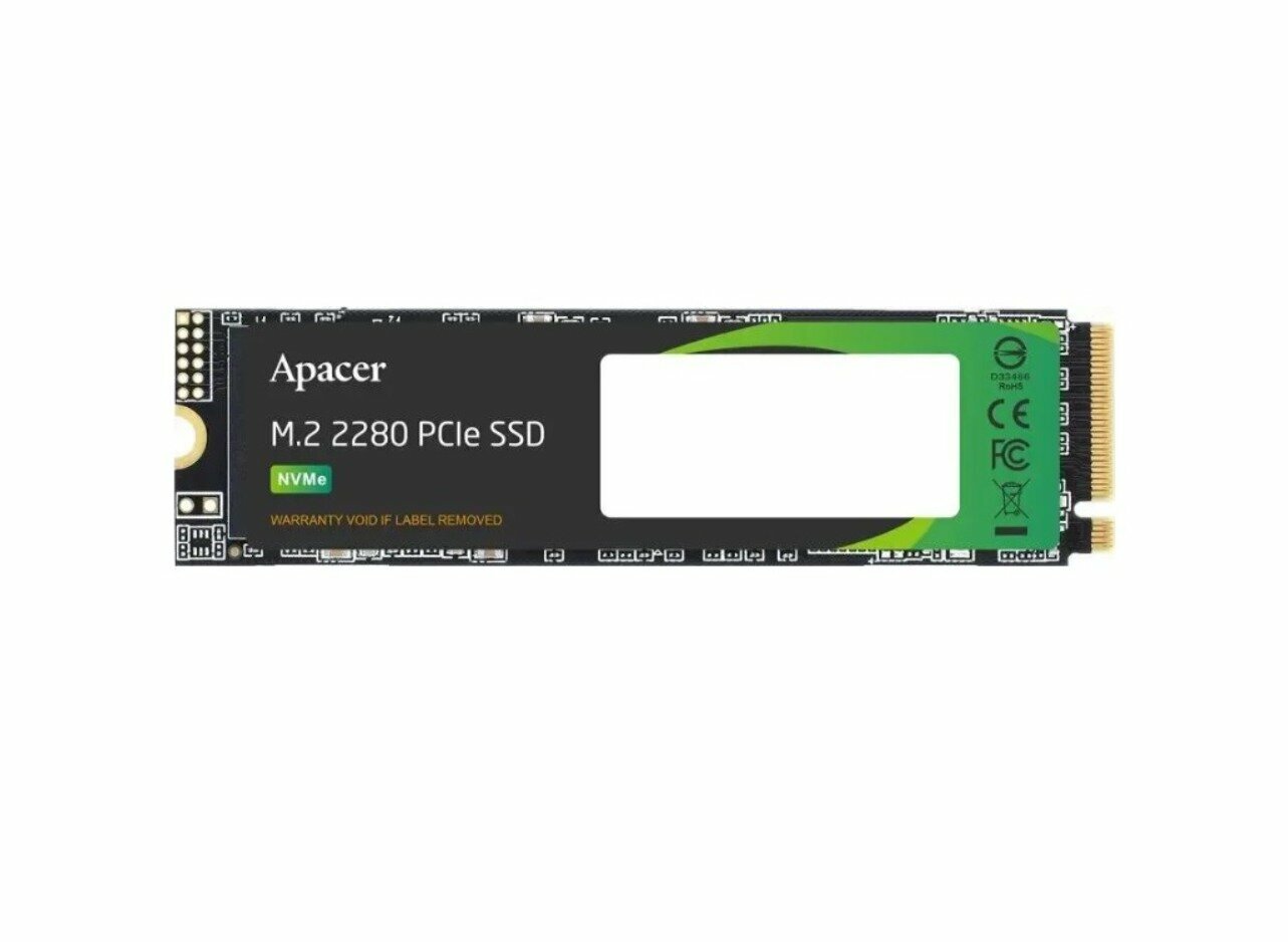 SSD жесткий диск APACER AS2280P4 M.2 PCIE 1TB AP1TBAS2280P4X-1, черный