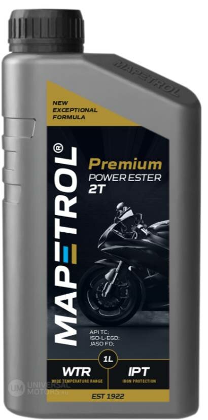 Масло для мотоциклов MAPETROL 2T , синтетическое, 1 литр 2T синтетическое 1л MAP0306