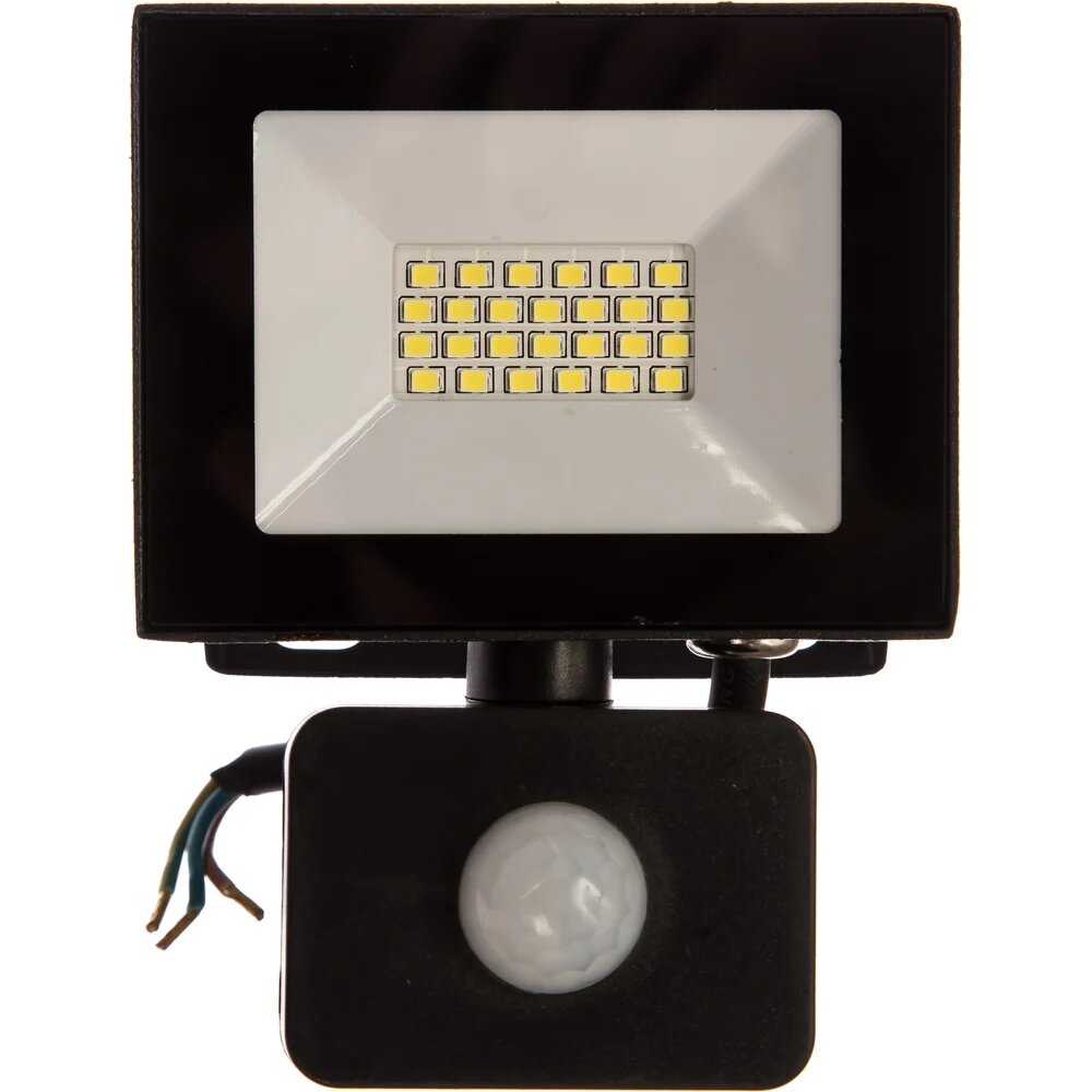 Прожектор Ultraflash LFL-2002S C02 черный LED с датчиком 230В, 6500К 13329