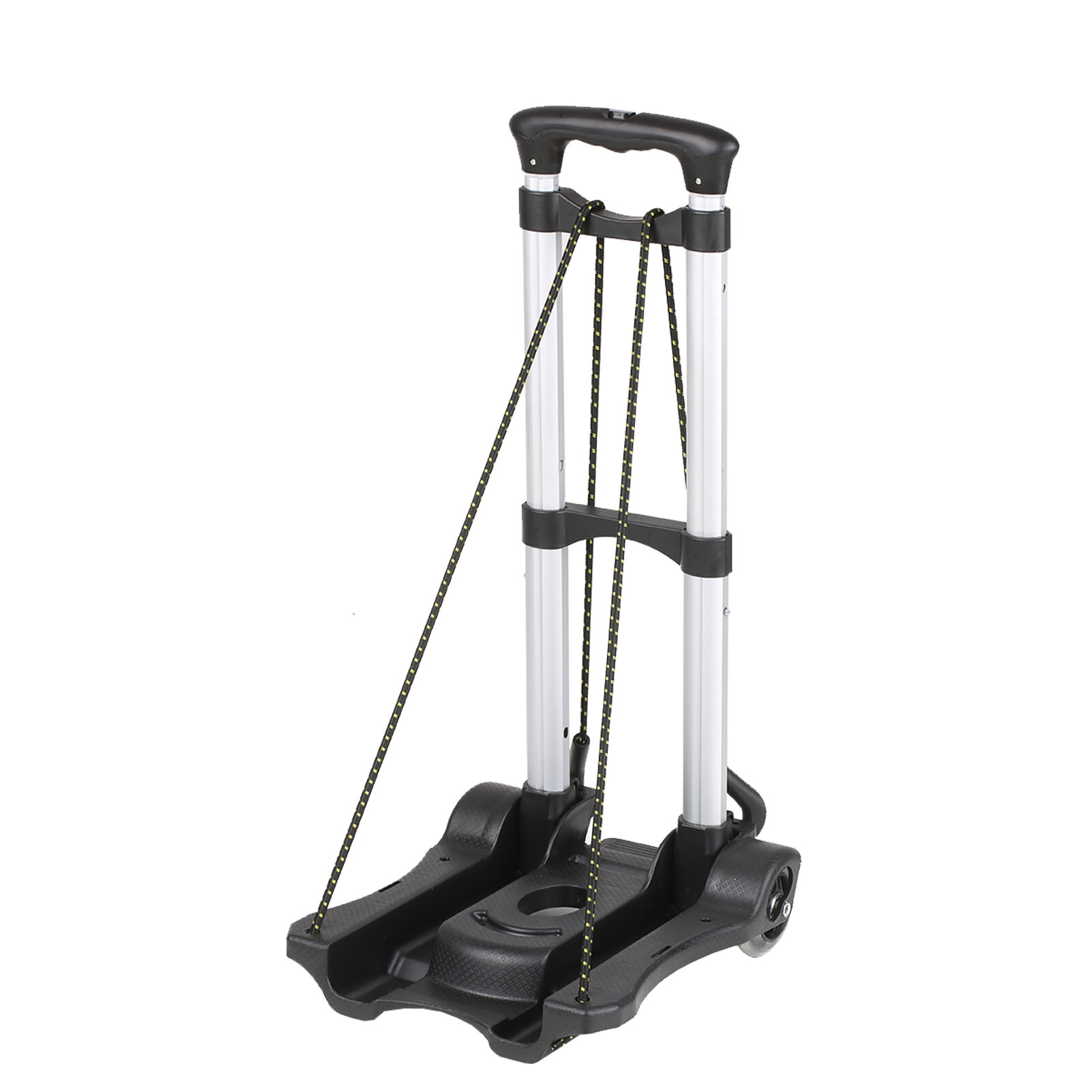 Folding Shopping Trolley Luggage Cart 88lbs/40kg Heavy Duty 2-Wheel Solid Construction Utility Cart for Shopping Moving Traveling с алюминиевым telescopic rod, пластиковым chassis, crystal wheels, elastic bandage rope, Wheel Diameter 80mm/3.15in,