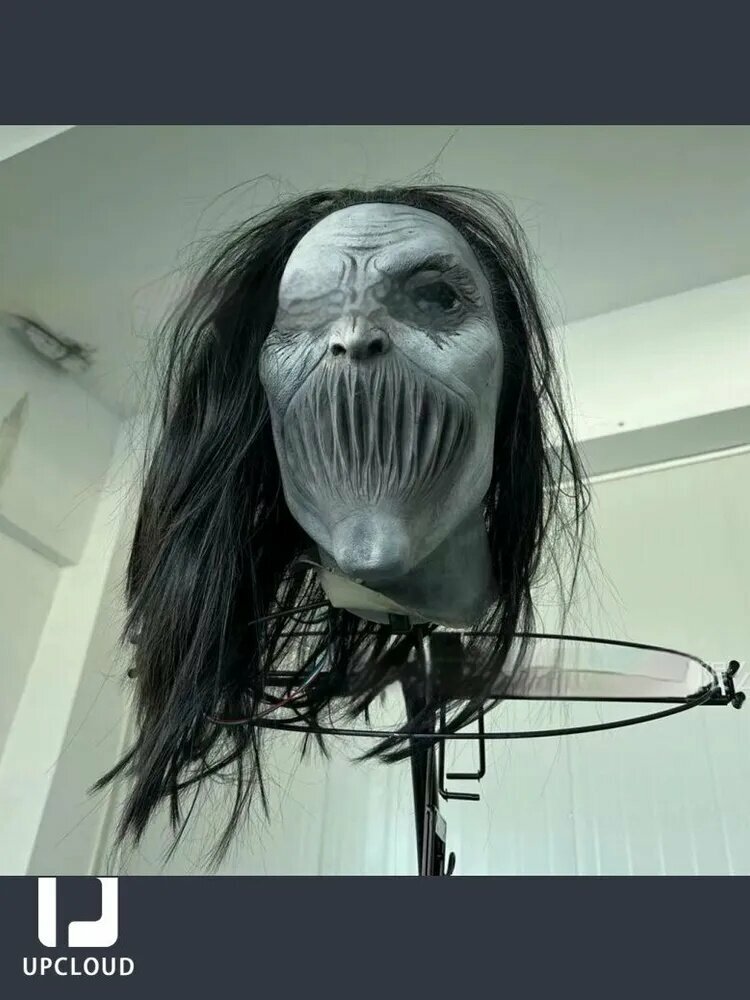 Хэллоуин: Маска сорвиголовы/Ужасы + Монстр без рта/UPCLOUD-с волосами + Ниггер + Латексный головной убор