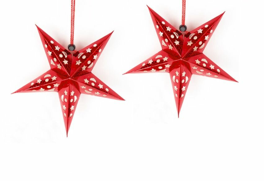 Набор для интерьера на праздник 2 красные звезды