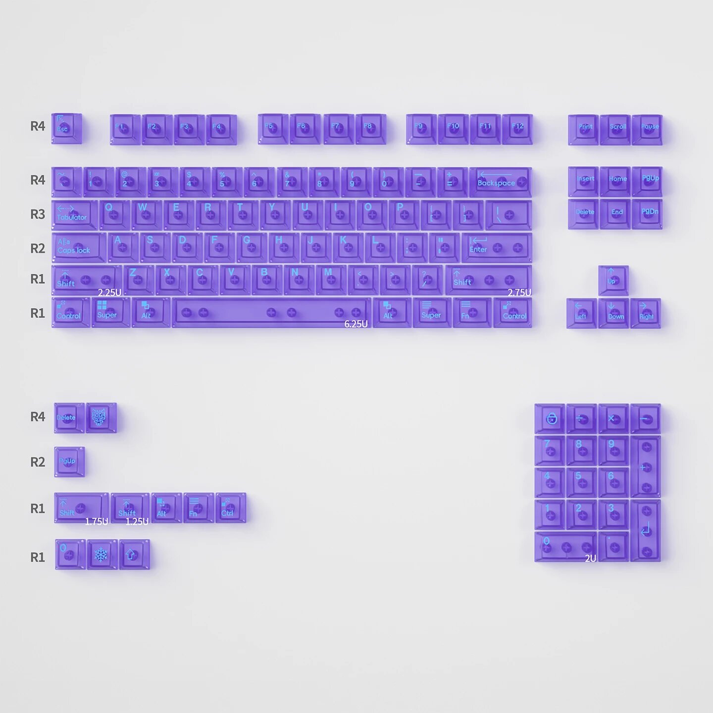 Розовые прозрачные кейкапы Cherry Profile для механической клавиатуры