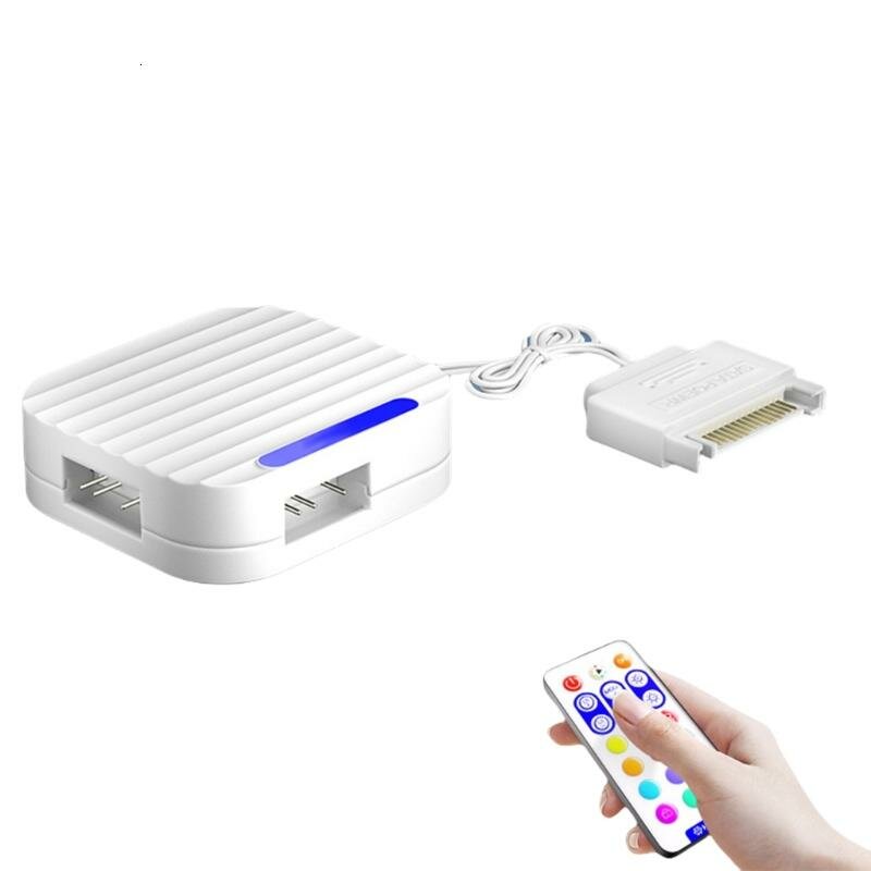 Компактный 5 В 3-контактный ARGB-концентратор с подсветкой и кнопочным управлением, Белый