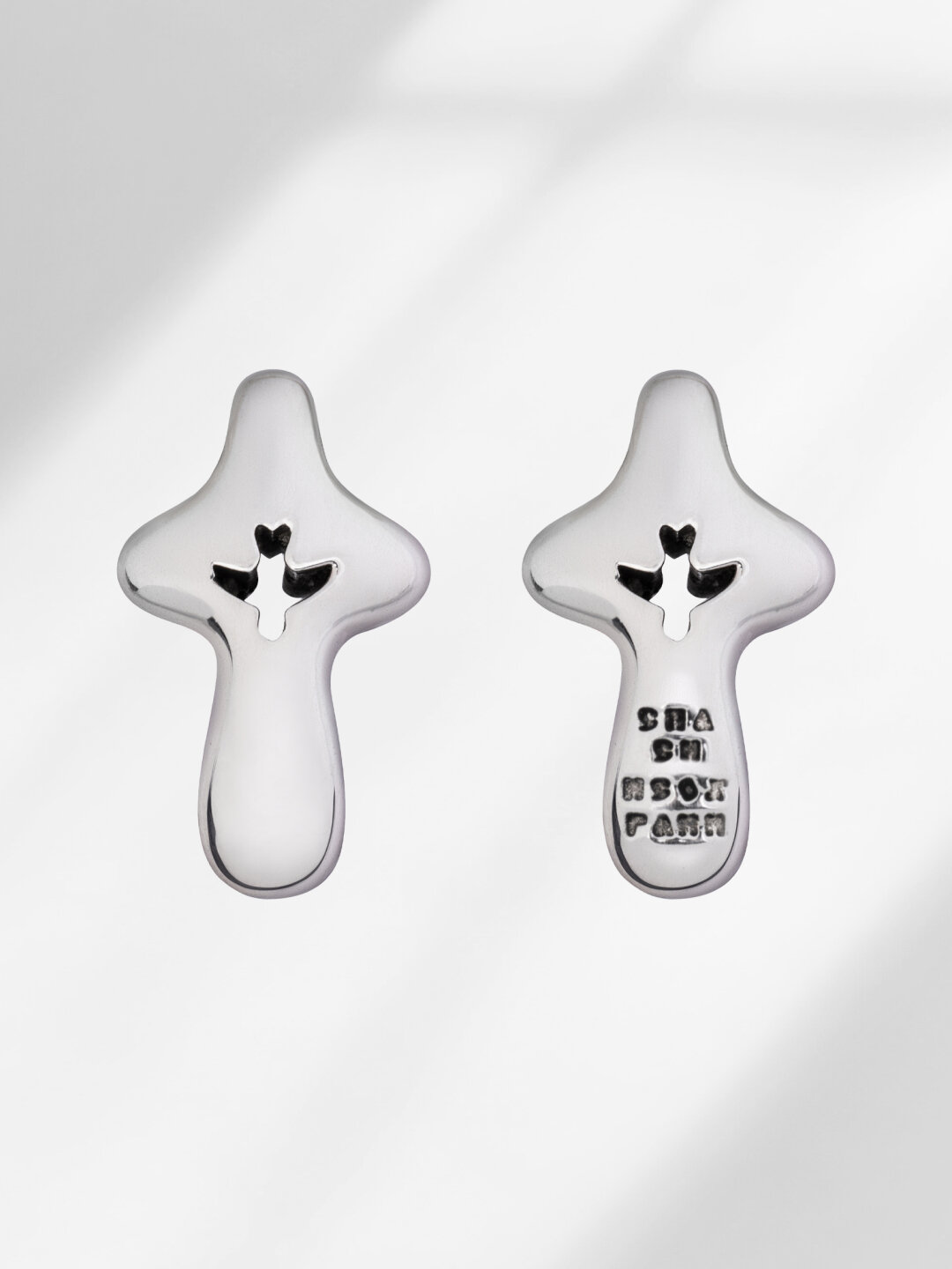 Крестик, серебро, 925 проба, гравировка