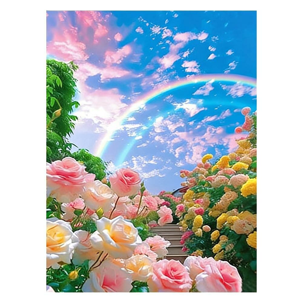 Алмазная мозаика холст на подрамнике 40х50 "Букет" / картина алмазная стразами