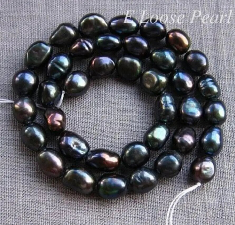 Оптом барочный жемчуг пресноводный жемчуг черный свободные бусины 7,5-8,5 мм 15 дюймов